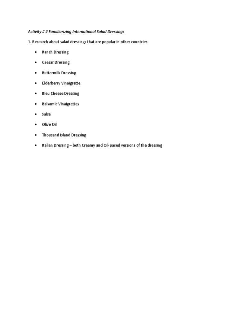 Activit 3 | PDF | Cooking, Food & Wine | Home & Garden