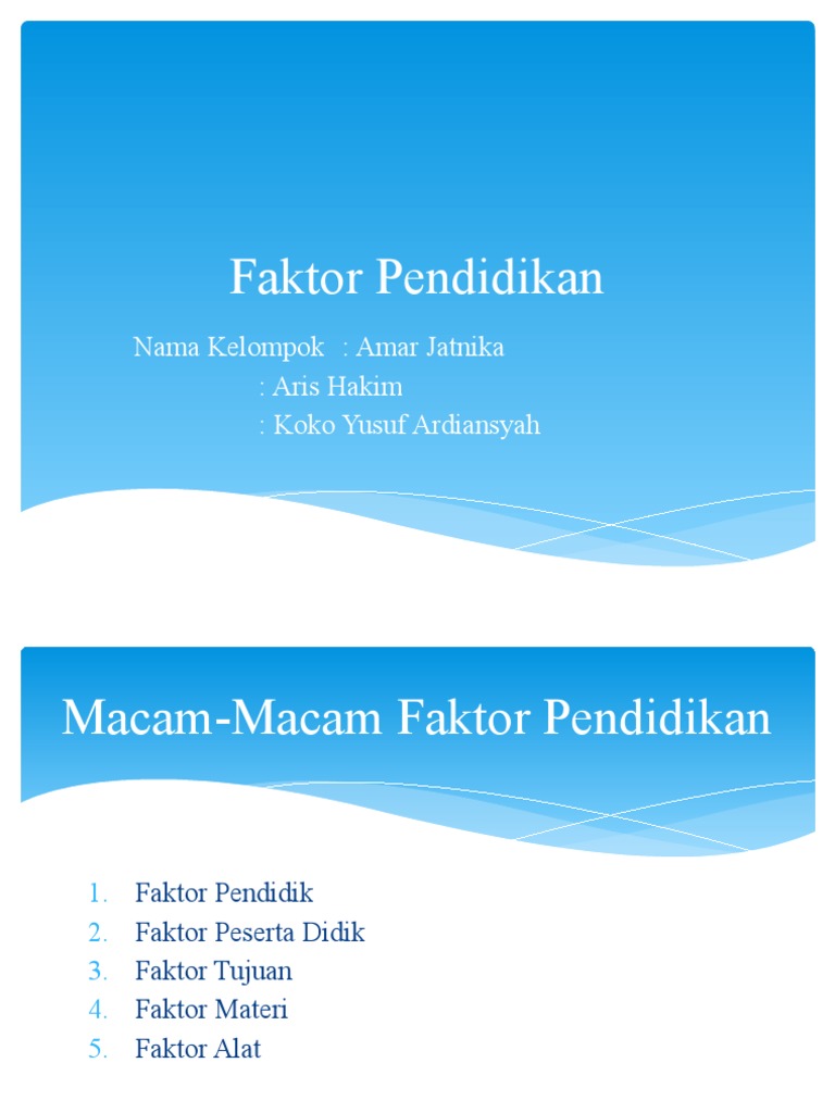 Faktor-Faktor Penting dalam Pendidikan | PDF