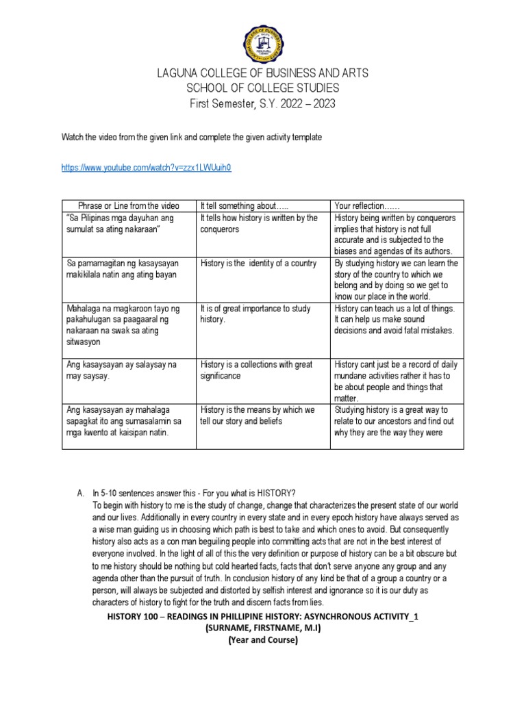 HISTO - AA1 - What Is History and Course Expectation | PDF | Metaphysics | Epistemology