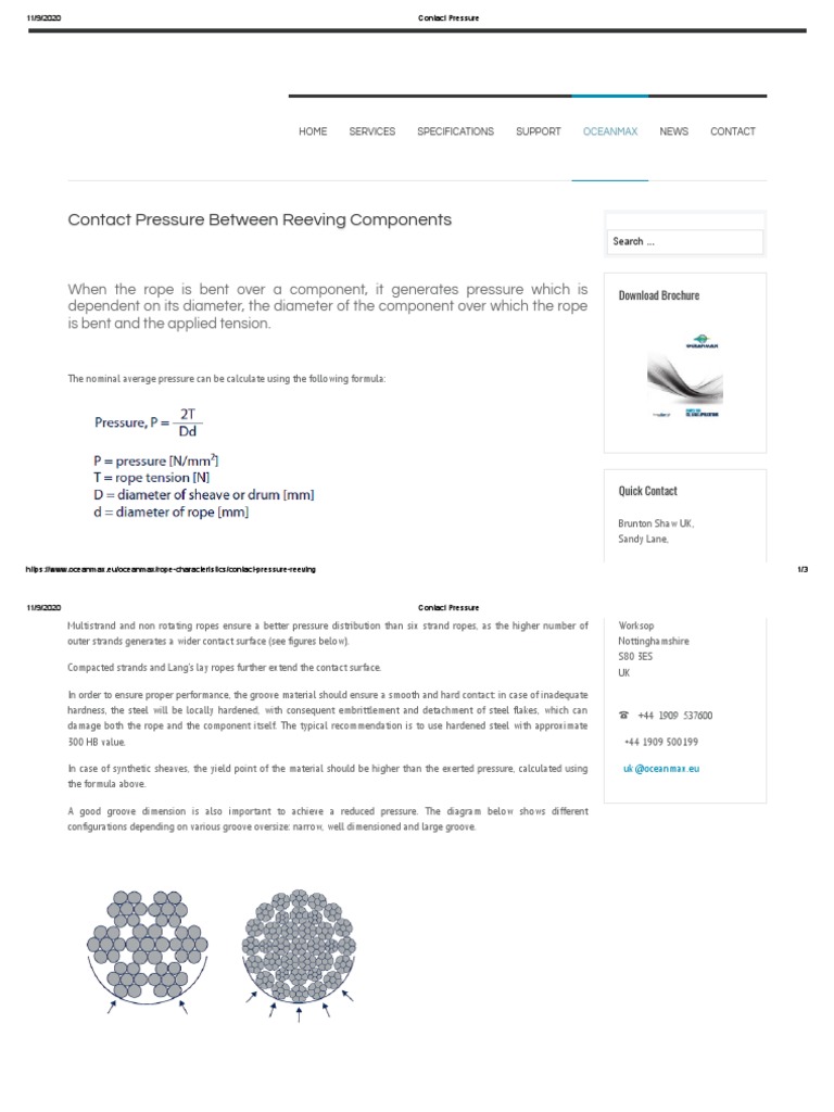 Contact Pressure | PDF | Pressure | Rope