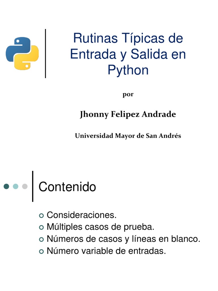 Rutinas de Entrada y Salida en Python v2 | PDF | Python (lenguaje de programación) | Edad de ...