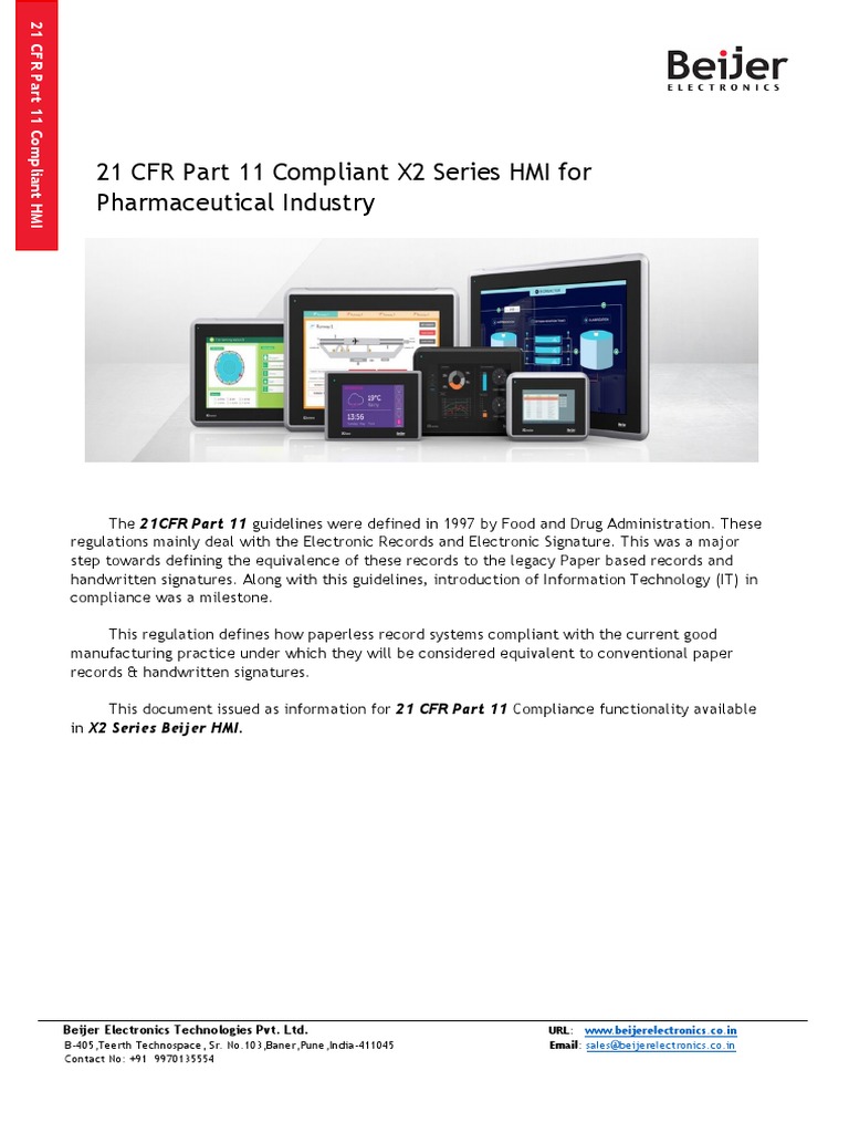 21 CFR Part 11 Compliant HMI Solutions | PDF | Password | Information Age