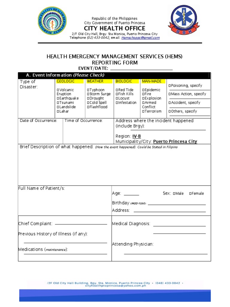 Hears Cho Report Form | PDF | Medicine | Health Sciences