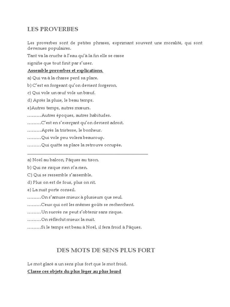 Proverbes et mots de sens fort | PDF | Arts du langage et discipline