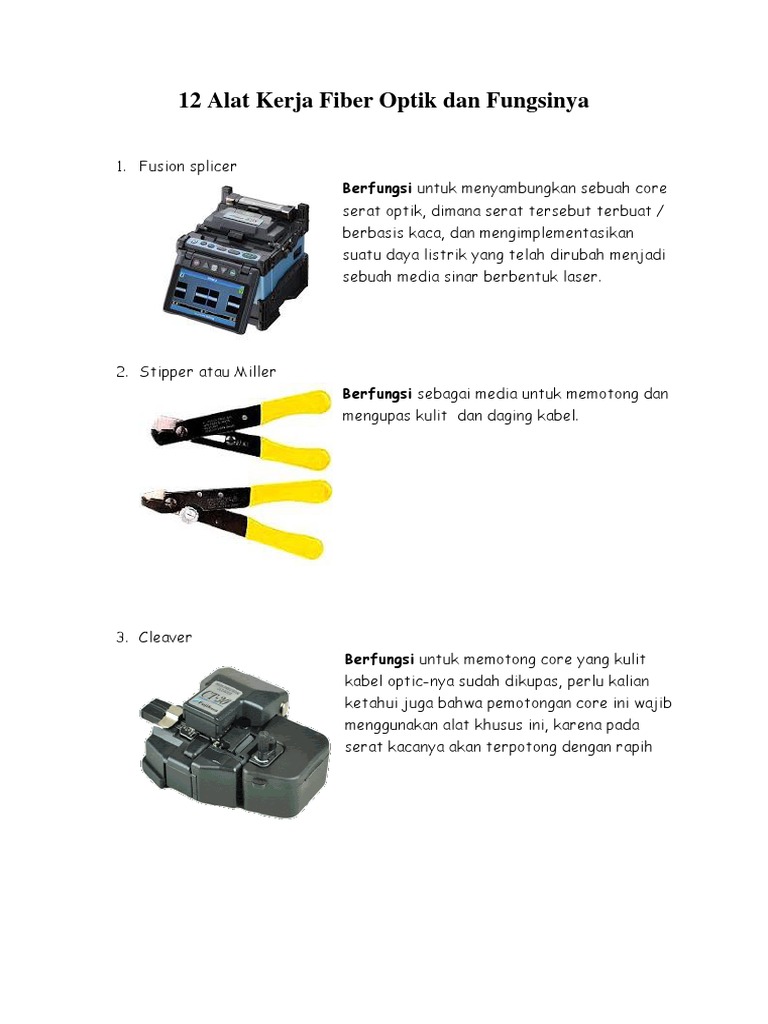 Alat dan Fungsi Fiber Optik | PDF | Teknologi & Rekayasa