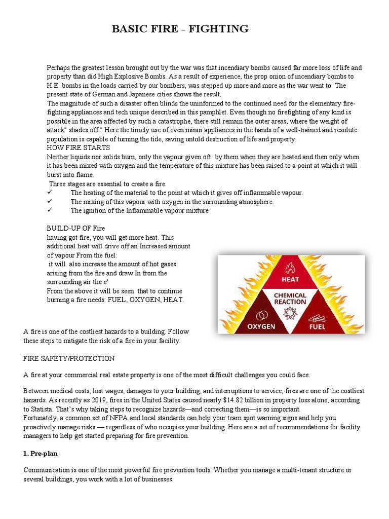 BASIC FIREFIGHTING Word | PDF | Fire Sprinkler System | Fires