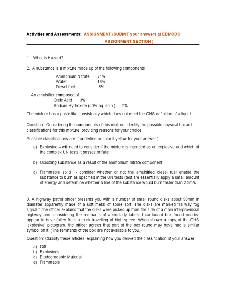 Hazard Classification and Safety Assessment | PDF | Chemical Substances ...