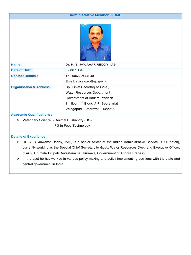 Dr.K.S.jawahar Reddy, IAS, SPL Chief Secretary, WRD, GoAP | PDF