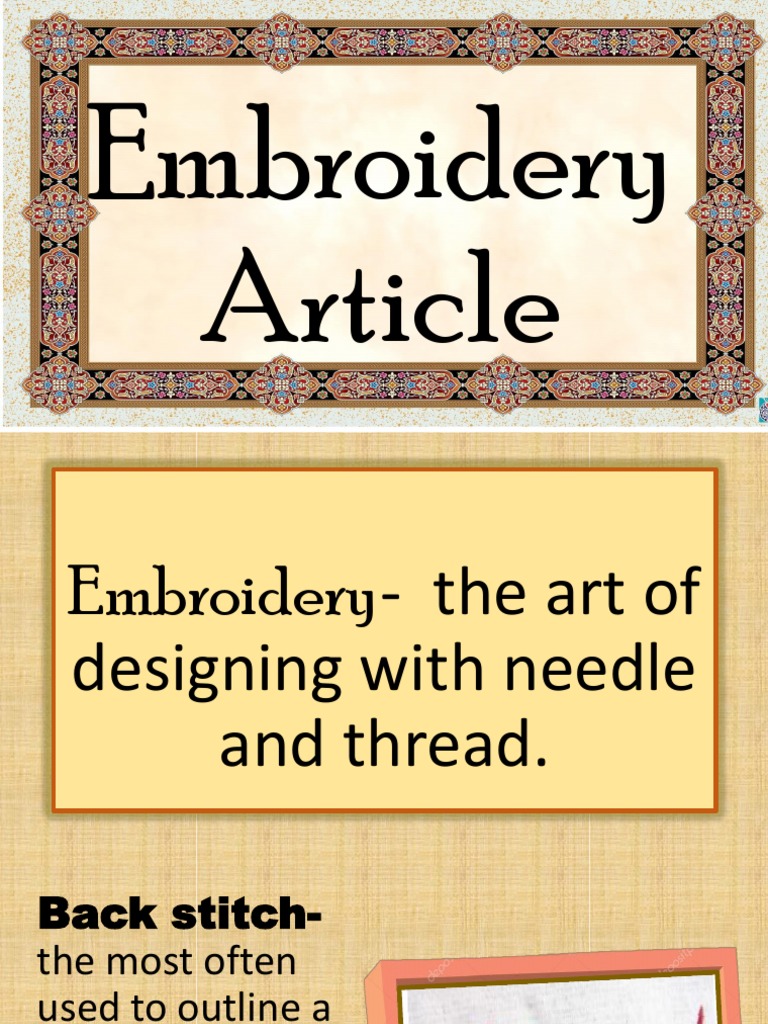 Embroidery Articles | PDF