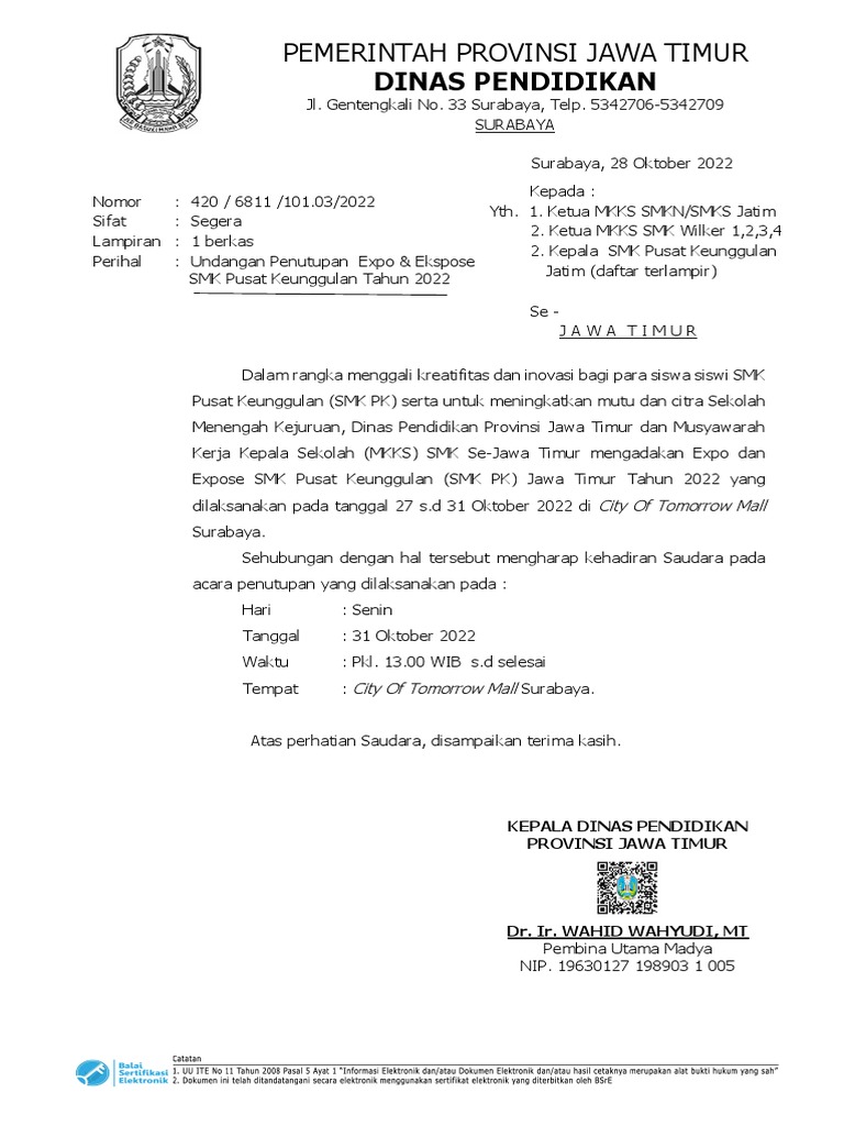 Undangan Penutupan Expo Final | PDF