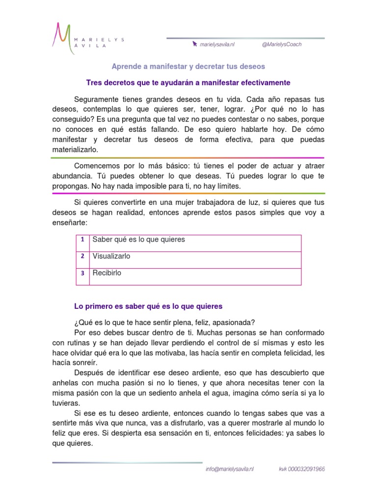 Cómo decretar y manifestar deseos | PDF | Felicidad
