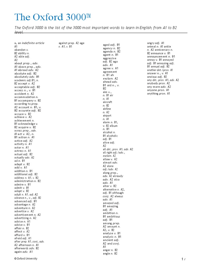 The Oxford 3000 | PDF