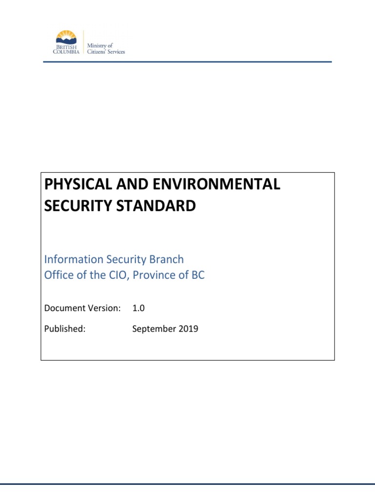 BC Physical and Environmental Security Standard | PDF | Information ...