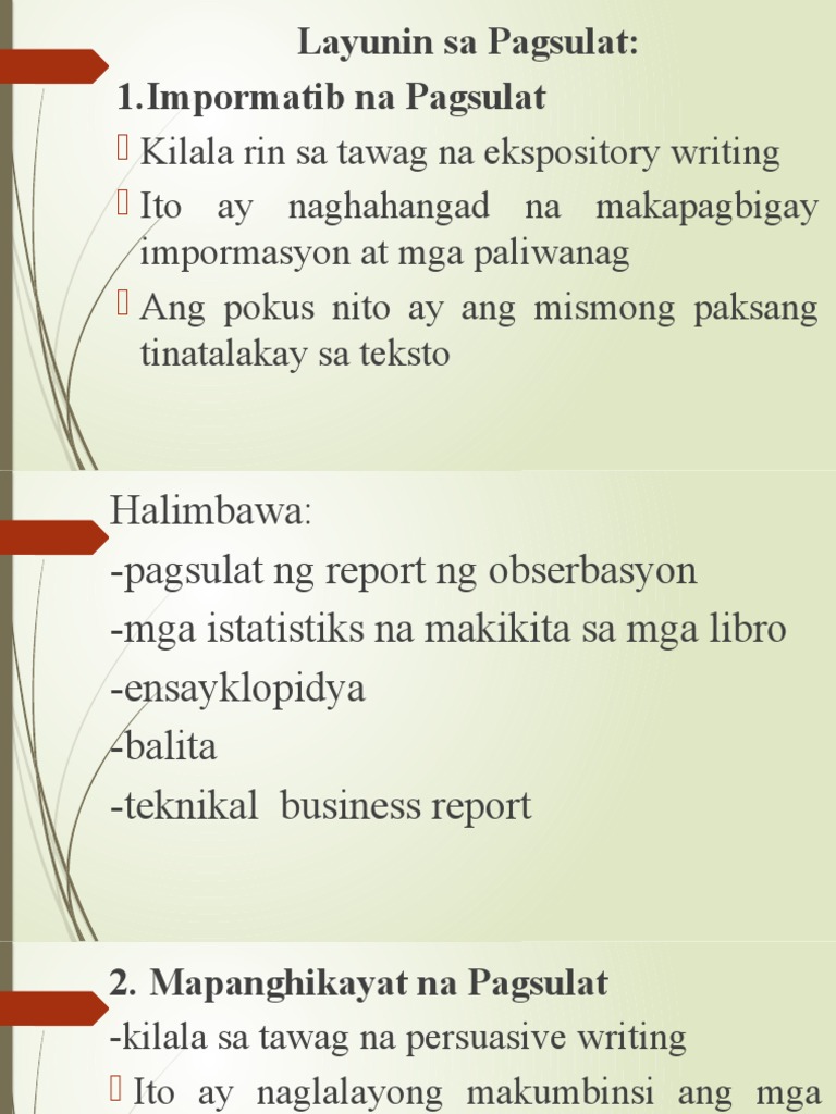 Anyo NG Pagsulat | PDF