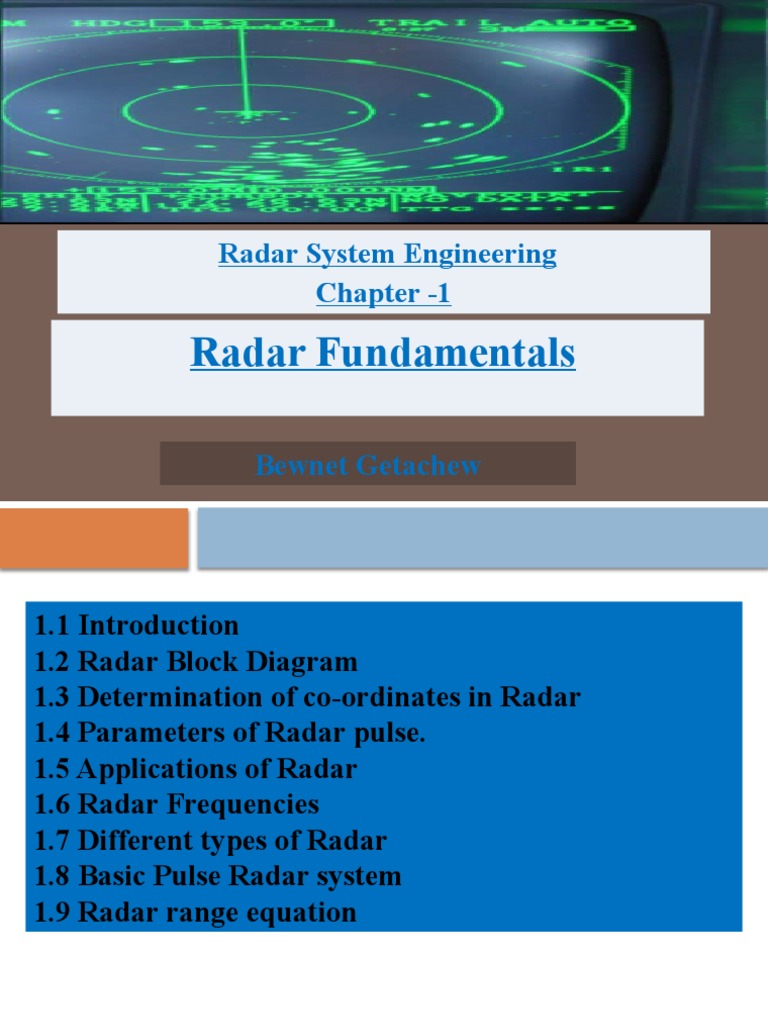Chapter 1 Radar Fundamental | PDF | Radar | Transmitter