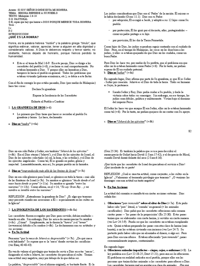 Donde Esta Mi Honrra MDV 2022 | PDF | Sacerdote | Dios