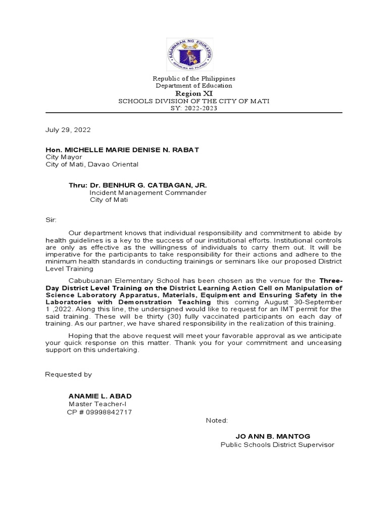 Imt Request Letter | PDF | Drugs | Pharmacology