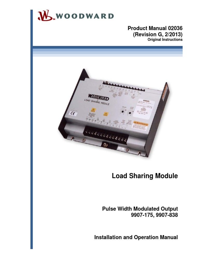 Woodward LSM 9907-838 | PDF | Electric Generator | Electrical Wiring