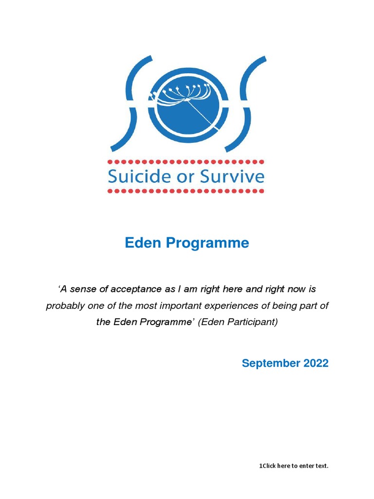 Eden Programme Information 2023 | PDF | Suicide | Psychotherapy