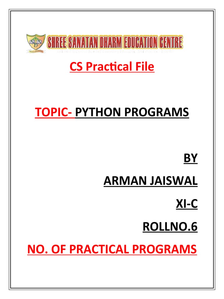 CS Practical File | PDF | Numbers | Letter Case CS Practical File | PDF | Numbers | Letter Case
