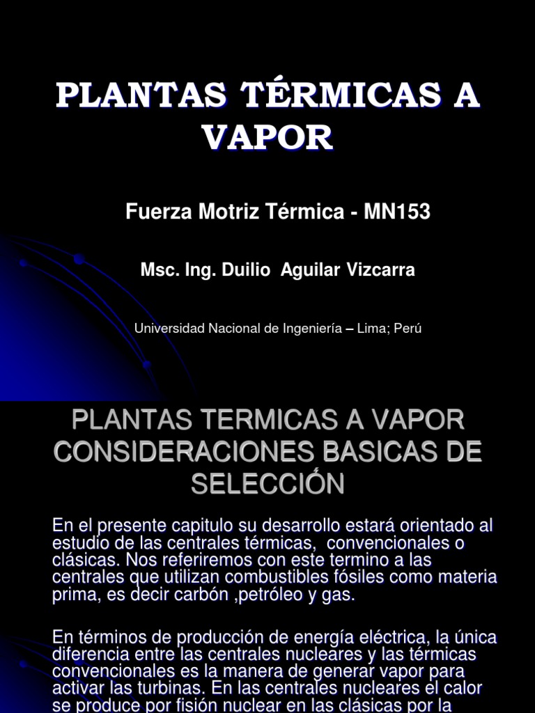 Plantas Térmicas a Vapor: Guía Técnica | PDF | Máquina de vapor | Agua