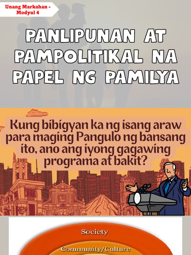 Q1 - Modyul 4 - Panlipunan at Pampolitikal Na Papel NG Pamilya | PDF