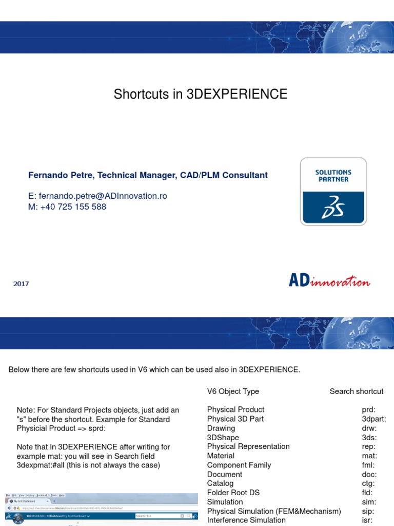 Shortcuts in 3DEXPERIENCE | PDF | Software | Computing