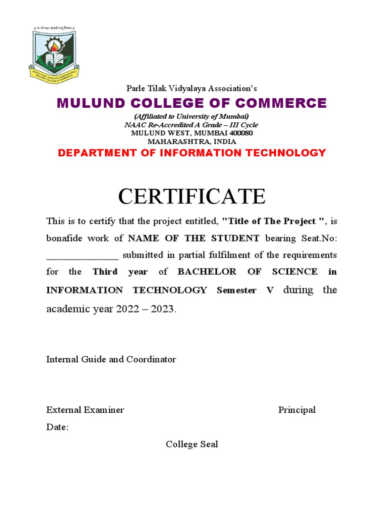 Certificate BSC IT | PDF | Computers