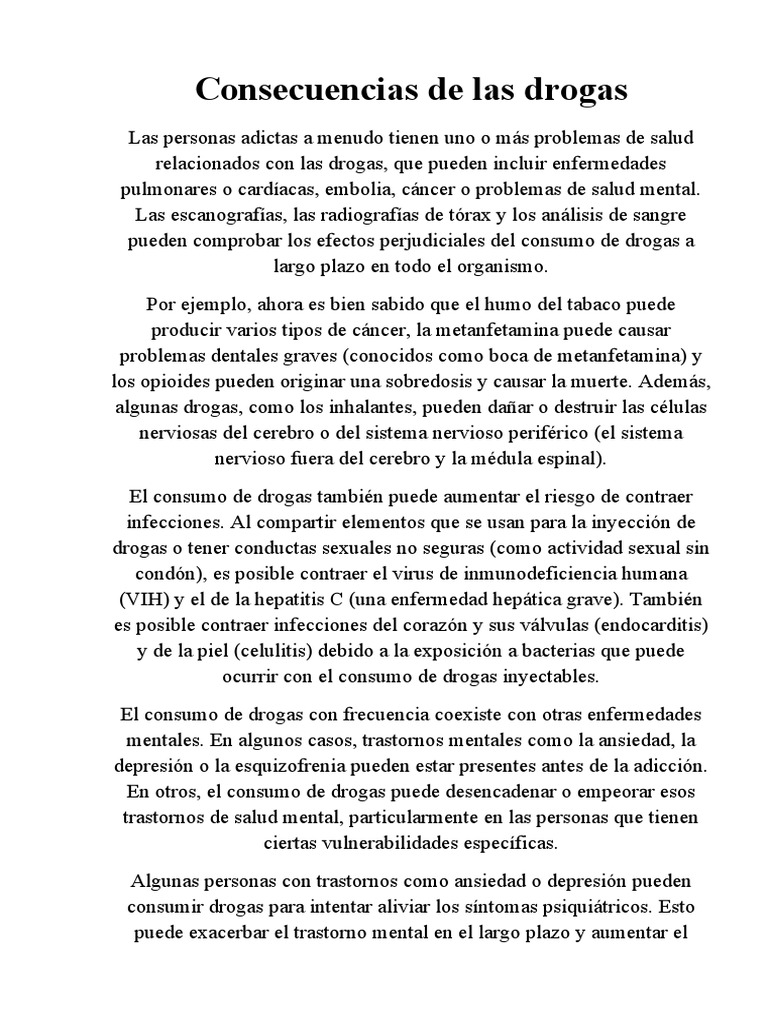 Consecuencias de Las Drogas | PDF | Drogas | Mdma