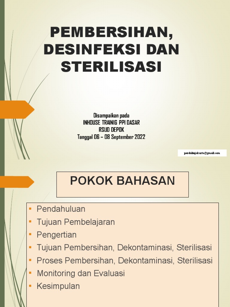 Proses Pembersihan, Desinfeksi dan Sterilisasi Alat Medik Bekas Pakai | PDF