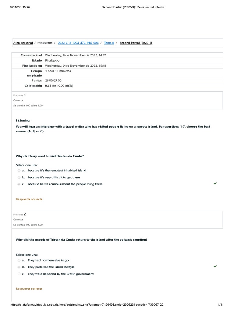 Second Partial (2022-3) - Revisión Del Intento | PDF