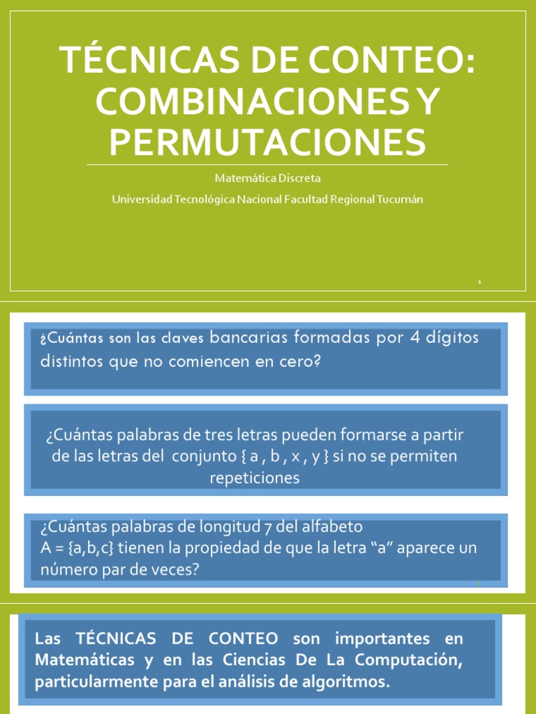 Métodos de Conteo | PDF | Conjunto (Matemáticas) | Números