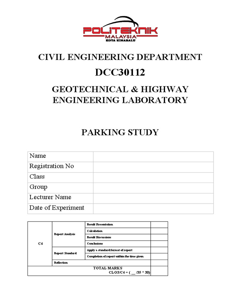 P7 Parking Study | PDF | Parking | Data