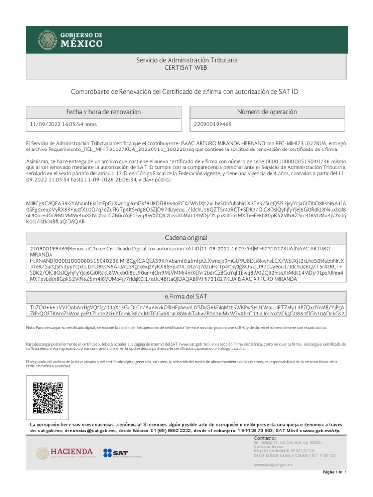 Renovación de e.firma con SAT ID | PDF | ciberespacio | Informática