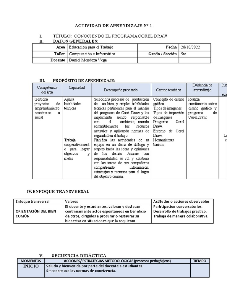 Actividad 01 | PDF | Aprendizaje | Diseño