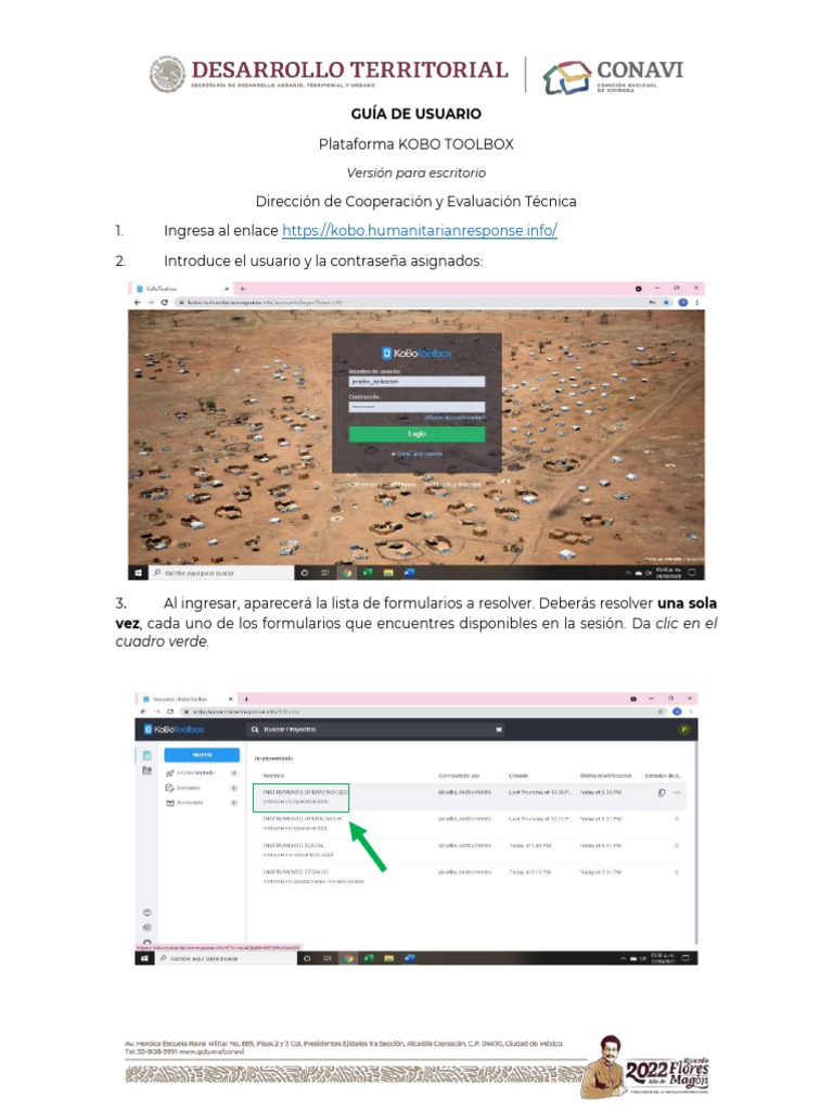 GUÍA DE USUARIO Kobotoolbox - EDD Ef 2021 Escritorio | PDF