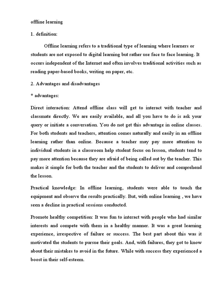 Offline Learning | PDF | Learning | Teachers