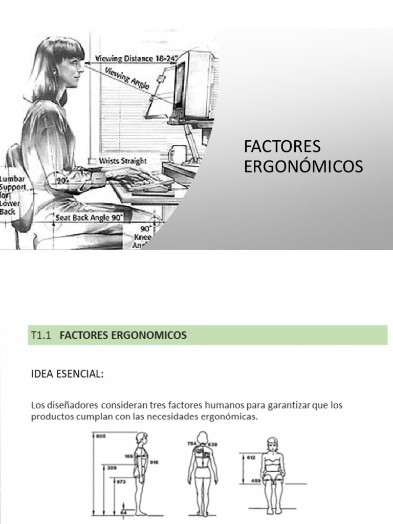 T 1.1 Factores Ergonómicos | PDF | Factores humanos y ergonomía | Antropometría