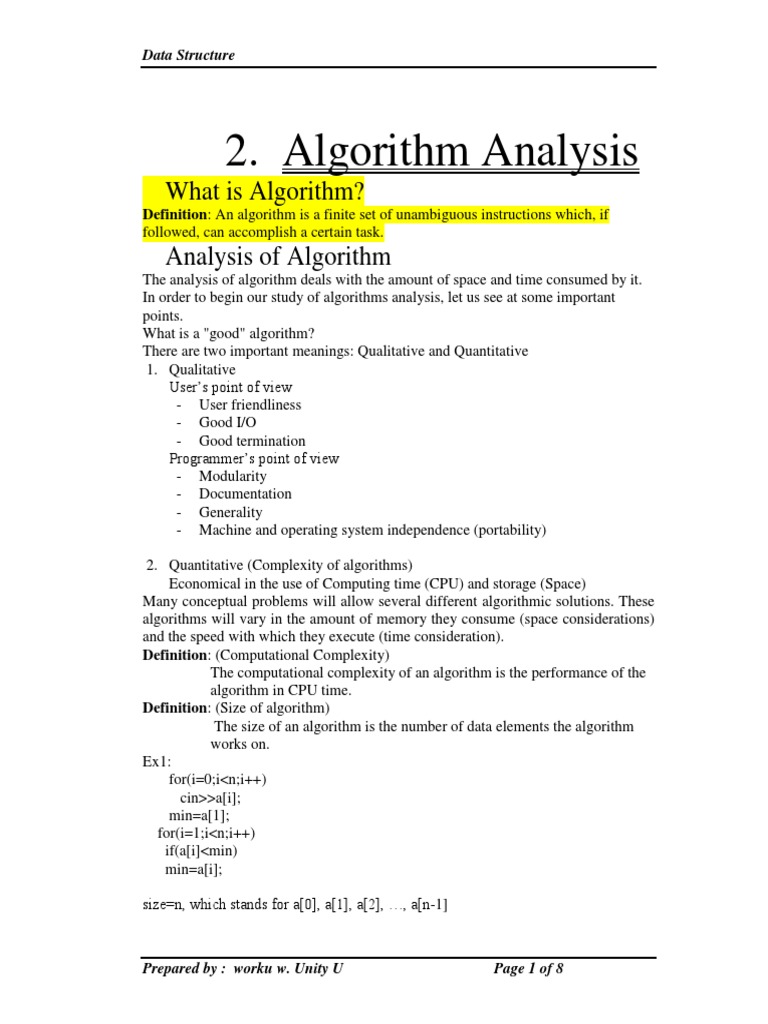 Algorithm Analysis New | PDF | Time Complexity | Algorithms