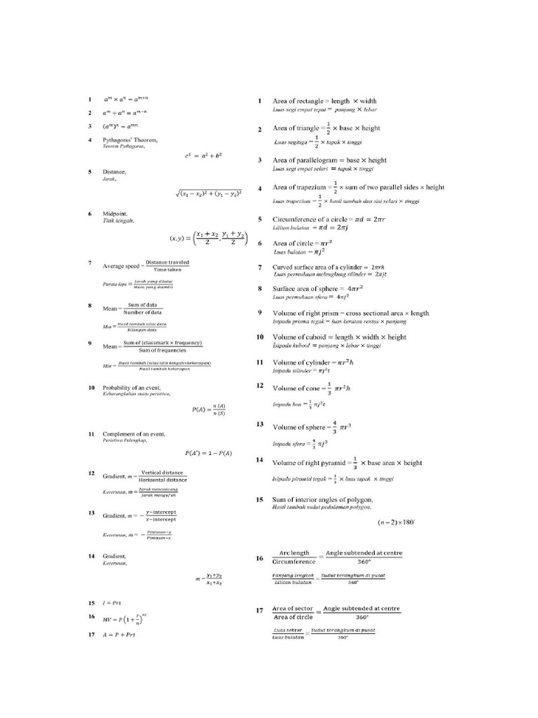 Rumus Math 3 | PDF