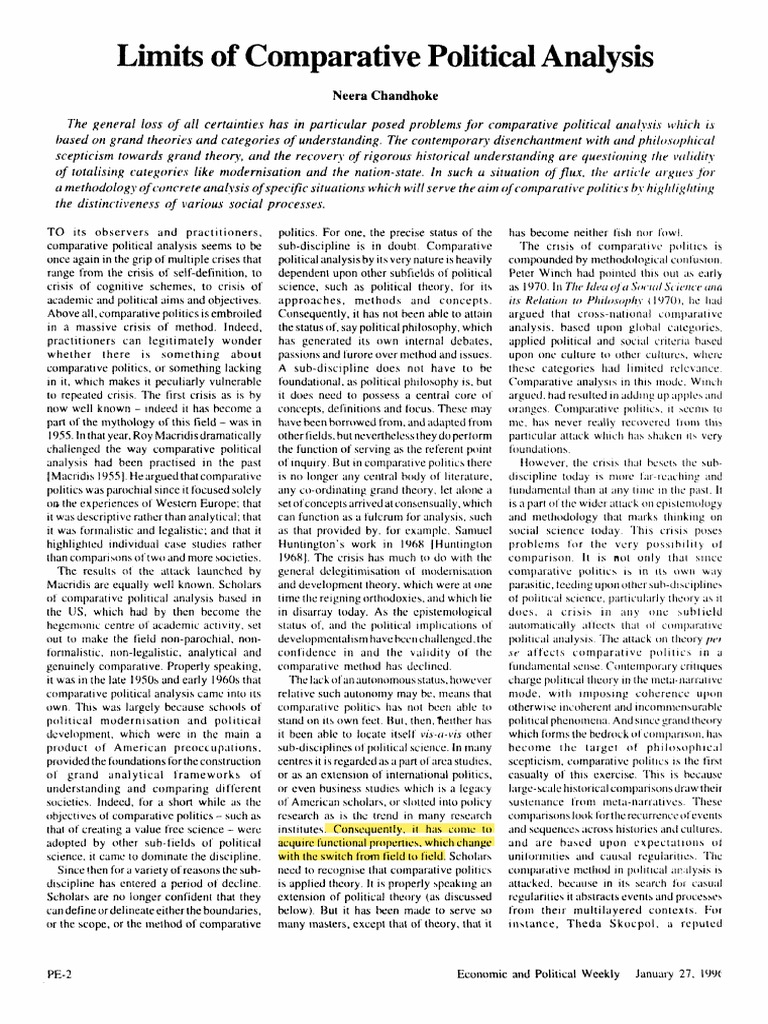 Limits - of - Comparative - Political - Analysis Neera | PDF | Political Science | Modernization ...