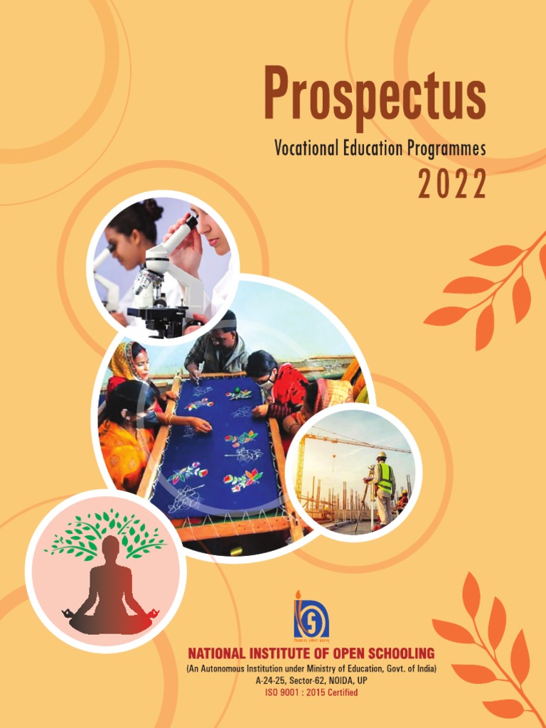 Final Vocational Prospectus-2022 NIOS Website | PDF | Vocational ...