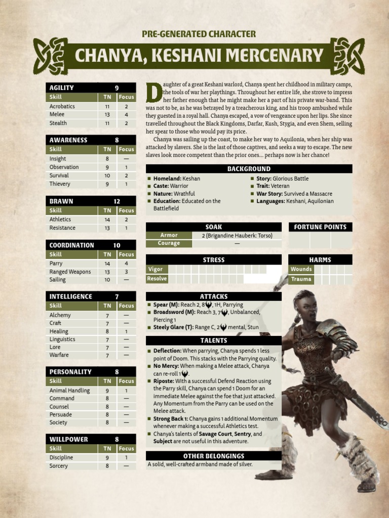 Conan Free RPG Day Extra Characters - 20170415 | PDF