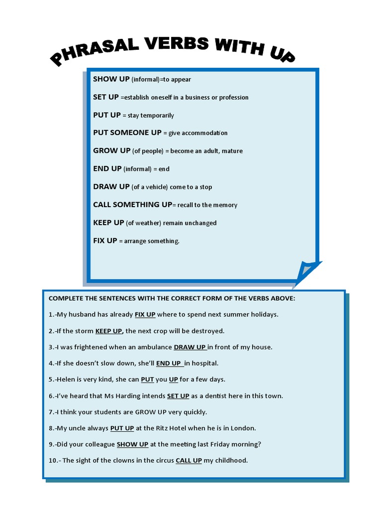 1.5 Phrasal Verbs With Up | PDF