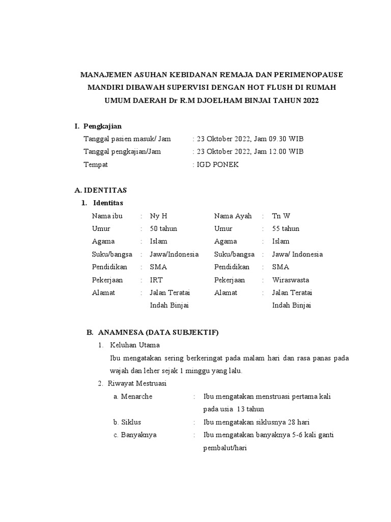 Manajemen Hot Flush pada Perimenopause | PDF