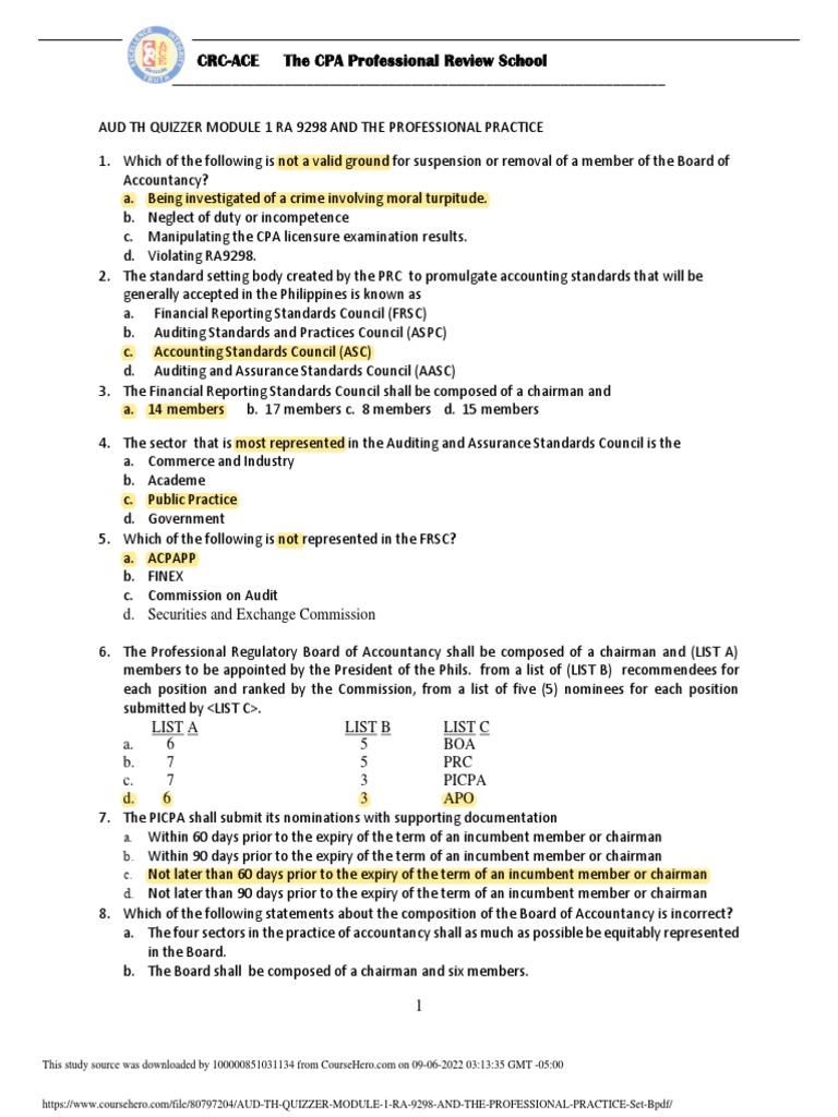 Aud Theo Week1 Quizzer | PDF | Certified Public Accountant | Audit