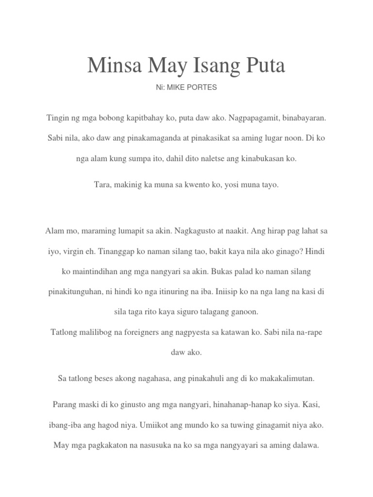 Minsan May Isang Puta | PDF