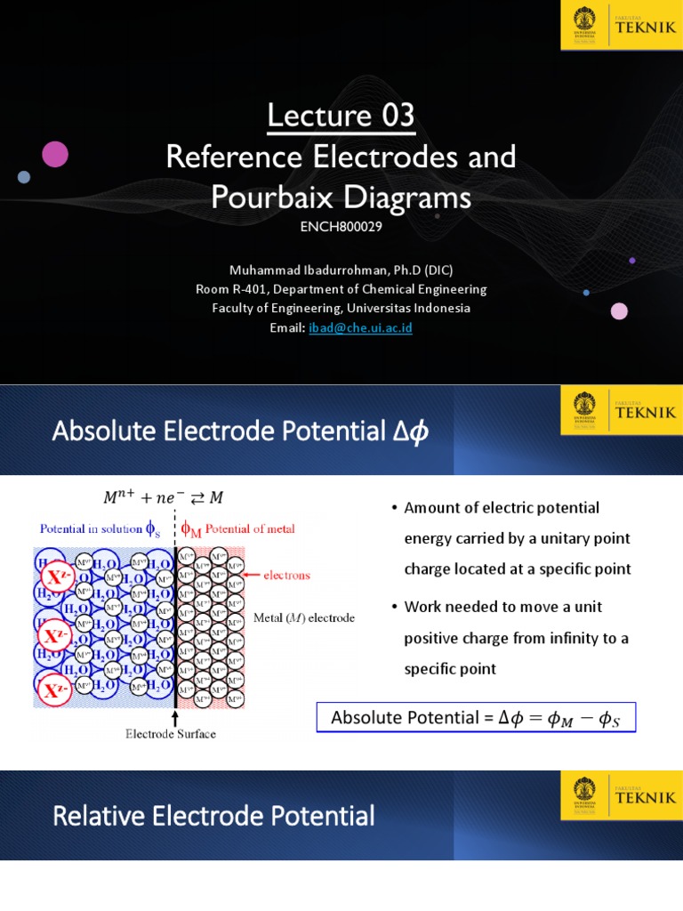 Lec03 - Reference Electrodes and Pourbaix Diagrams | PDF | Gibbs Free ...