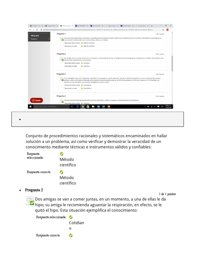 Pregunta 2: Respuesta Seleccionada | PDF | Conocimiento | Estadísticas