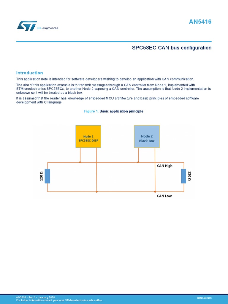 An5416 Spc58ec Can Bus Configuration Stmicroelectronics | PDF ...